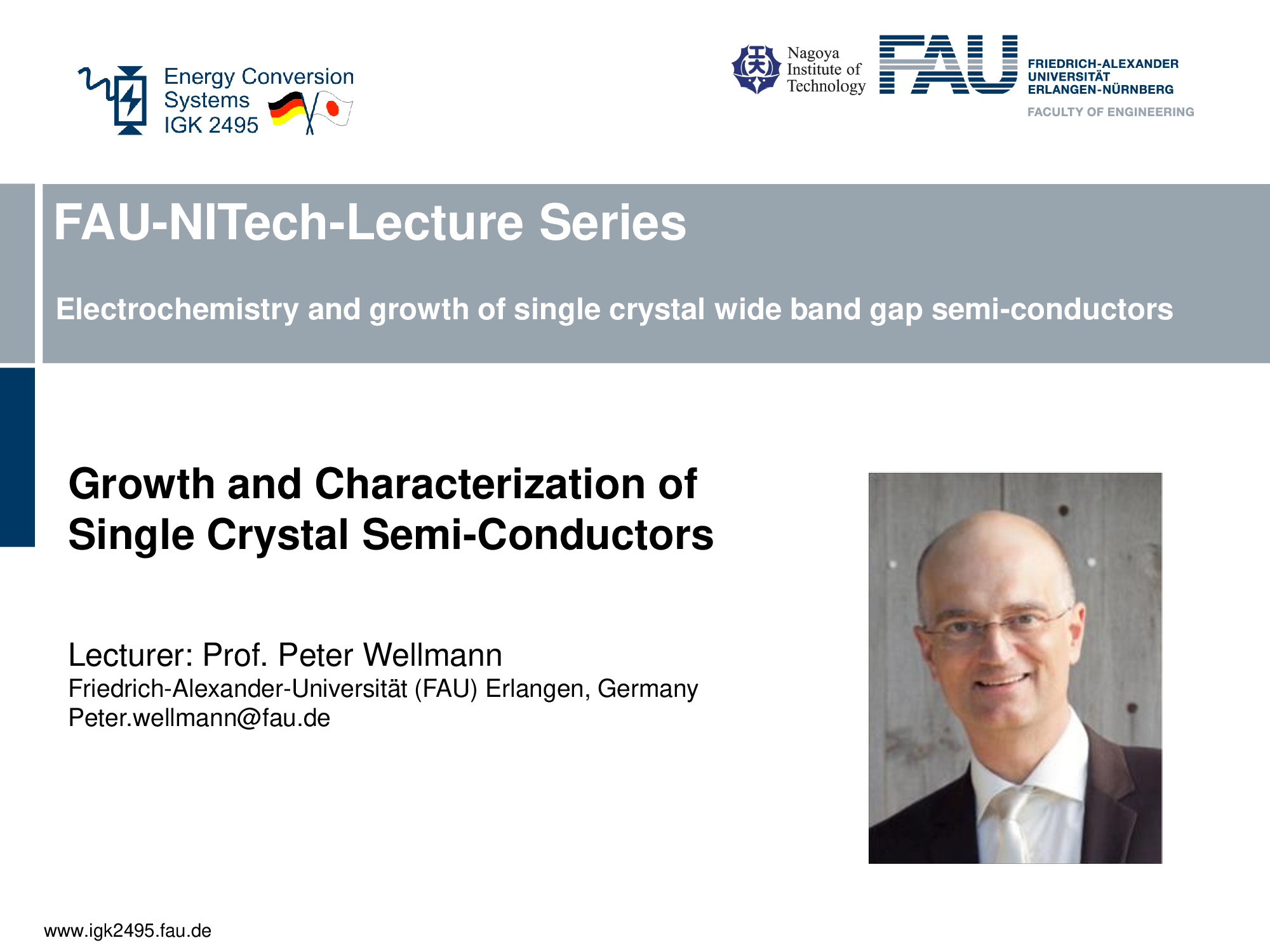 【特別講究】Electrochemistry and growth of single crystal wide band gap semi ...
